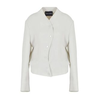 Giorgio Armani Gepr&auml;gte Blouson Jacke Grau - - Jackets - Damen - Grau - S