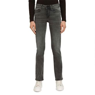 Tom Tailor Damen 1029400 Alexa Straight Jeans, 10263-Black Stone Wash Denim, 28W / 32L