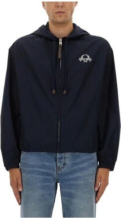 Moschino Veste &agrave; capuche Couture avec logo brod&eacute; - Homme - Vestes - Bleu - Taille: XL