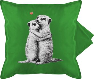 Shirtracer Kissenbezug - Kissen - Ich Liebe Dich Geschenke Erdm&auml;nnchen Paar Geschenk P&auml;rchen Geschenke Liebe I Paare Geschenk - 50 x 50 cm - Gr&uuml;n - kopfkissenbez