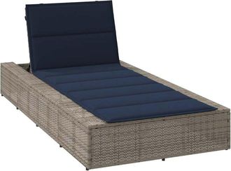 vidaXL Vidaxl - Sonnenliege mit schwebender Auflage Grau Poly Rattan