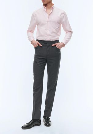 Fursac Pantalon gris en toile de laine fresco - Taille 36 - Homme