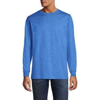 Lands End Super-T Langarm-Shirt, Classic Fit, Herren, Gr&ouml;&szlig;e:56-58 regular, Blau, Baumwolle, by Lands End