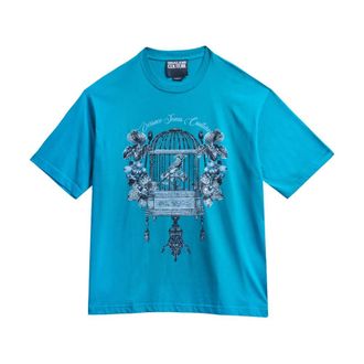 Versace Jeans Couture T-Shirt Cage - - Tops - Herren - Blau - S