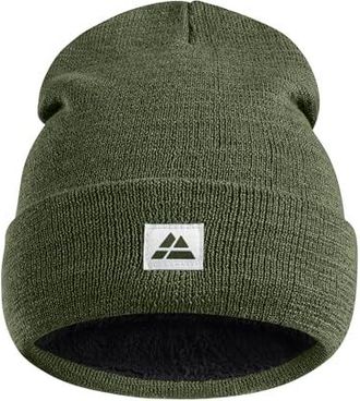 Danish Endurance Bonnet de Pêcheur Chaud, Bonnet Homme et Femme, Recyclé, Doublure Polaire, pour lAutomne et lhiver, Vert, One Size