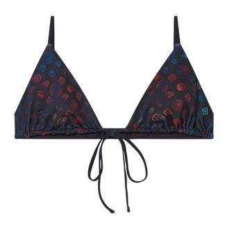 Casablanca Femme, Maillots de bain, Multicolore, Taille: 38 FR Top Bikini Avec Cordon De Serrage Et Monogramme