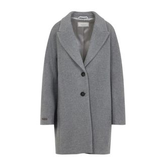 PESERICO Femme, Manteaux, Gris, Taille: 38 FR Manteau Gris Laine Cachemire Aw25