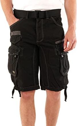 Geographical Norway Panoramique Men - Bermuda Homme Casual Coton - Short Hommes Sport Cargo - Bermudas Respirant Chino - Shorts Court A Ceinture - Coupe Normale Confortab