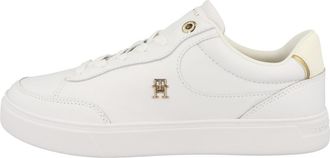 Tommy Hilfiger Damen Court Sneaker Essential Chic aus Leder, Weiß (White), 42