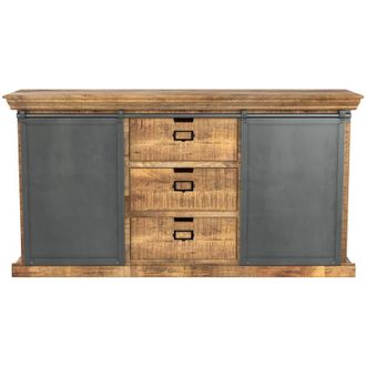 Rendez-Vous D&eacute;co Rendez-vous D&eacute;co - Buffet en bois 3 tiroirs 2 portes coulissantes en m&eacute;tal - tabuk