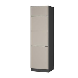 Vicco K&uuml;hlumbauschrank Fame-Line, Hochschrank f&uuml;r die K&uuml;che, GrauBeige, 60 cm