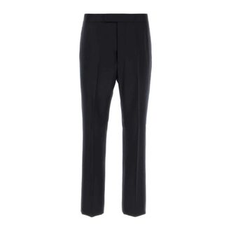 Thom Browne Homme, Pantalons, Bleu, Taille: S Pantalon en Laine Bleu Marine