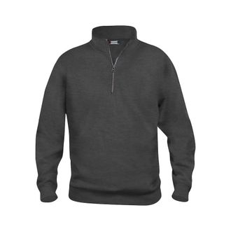 Clique Basic Sweatshirt mit halbem Rei&szlig;verschluss f&uuml;r Herren/Damen Unisex (XXL) (Anthrazit meliert)