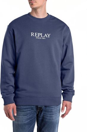 Replay Herren M3076 Sweatshirt, 282 MEDIUM Blue, Large