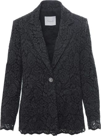 Souvenir Femme, Vestes, Noir, Taille: 40 FR Blazer en dentelle