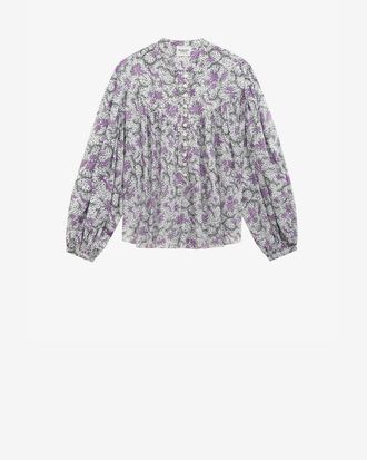 Isabel Marant Blouse Salika - Femme - &Eacute;cru-lilas - Taille34 - Marant &Eacute;toile