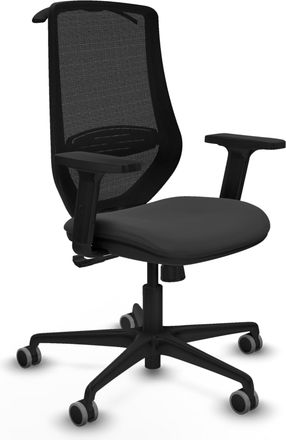 Piqueras y Crespo H&ouml;henverstellbarer Stuhl mit 2D-Armlehnen, h&ouml;henverstellbare Lendenwirbelst&uuml;tze. Ausgestattet mit 4 Positionen und injiziertem Schaum. Mit Rollen von 