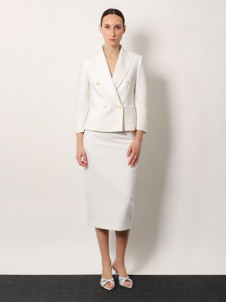 Max Mara Womens Stretch Virgin Wool Blazer White Blazers Jacket
