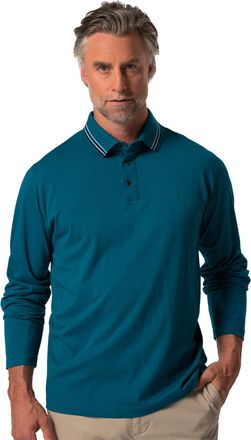 Boston Park Herren gro&szlig;e Gr&ouml;&szlig;en &Uuml;bergr&ouml;&szlig;en Menswear L-8XL Poloshirt, Langarm, Druckkn&ouml;pfe, bis 52/54 / 84/86 ozeanblau 64+ 833117761-64+
