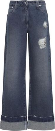 Simone Rocha Femme, Jeans, Bleu, Taille: 36 FR Jean Large D&eacute;lav&eacute; et Effil&eacute;