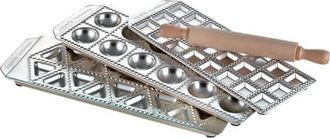 Imperia Raviolamp Tris Classica Linie. Form für 24 quadratische Ravioli, 12 runde Ravioli, 18 Tortelli. 100% Made in Italy. Nudelmaschinenzubehör für frische 