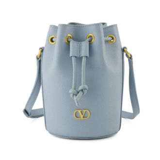 Valentino Blaue Kordelzug Eimer Tasche mit Logo - - Bags - Damen - Blau - ONE SIZE