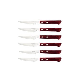 Tramontina Steakmesser Spanish Style, Set 6-teilig, Edelstahl, Holzgriff, FSC, 22