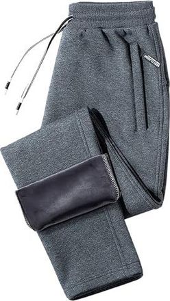 Generic Pantalon de Jogging doubl&eacute; en Polaire pour Homme - Coupe Droite - Taille &eacute;lastique - Chaud - Poches zipp&eacute;es, Z05-gris, XL