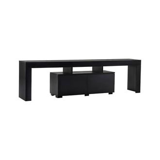 Dmora TV-Schrank Govone 180x31,3x50h cm Schwarz 2 B&ouml;den, 2 T&uuml;ren