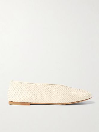 Bottega Veneta Ballerinas Aus Intrecciato-leder - Weiß