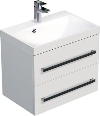 Puma Naturel - Meuble de salle de bain avec lavabo Cube Way 60x40 cm blanc brillant (CUBE260ZBL)