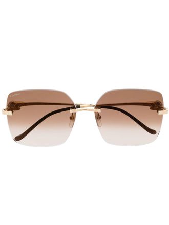 Cartier lunettes de soleil carr&eacute;es sans montures - Or