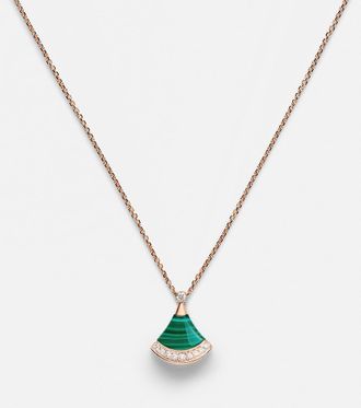 Bulgari Halskette Divas Dream aus 18kt Ros&eacute;gold mit Diamanten und Malachit