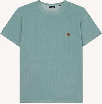 Faguo T-shirt bleu velours coton - LUGNY