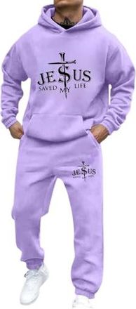 Generic Surv&ecirc;tement pour homme - Sweat &agrave; capuche imprim&eacute; - Jambe droite - Ensemble de jogging contemporain - Haut de jogging - Pantalon 2 pi&egrave;ces - V&ecirc;tements d