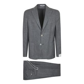 Eleventy Einreihiger Anzug mit fallendem Revers - - Suits - Herren - Grau - M