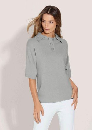 Madeleine Strickpullover Polo-Pullover aus Schurwoll-Kaschmir-Mix