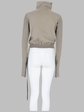 Rick Owens Asymmetric Zip Funnel Neck Sweatshirt - Gray