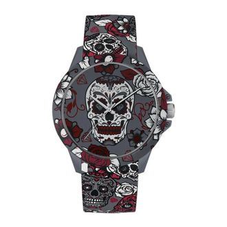 Police Homme, Accessoires, Gris, Taille: ONE Size Montre Analogique en Quartz Gris en Silicone