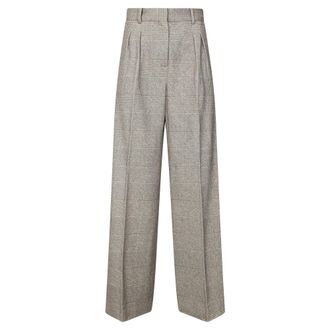 Circolo 1901 Karierte Doppelfaltenhose - - Trousers - Damen - Braun - L