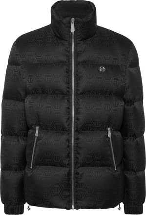 Philipp Plein Short Nylon Puffer Jacket Monogram