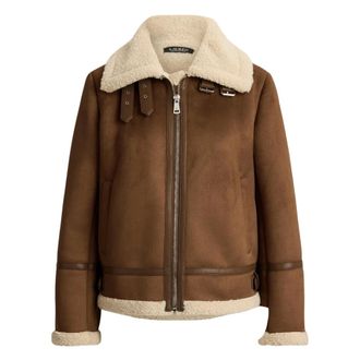 Ralph Lauren Veste en faux daim avec boucles - Femme - Vestes - Beige - Taille: 40 FR