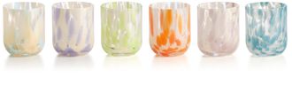 IVV Set of 6 Antigua glasses in glass with drops in different colors ml-260