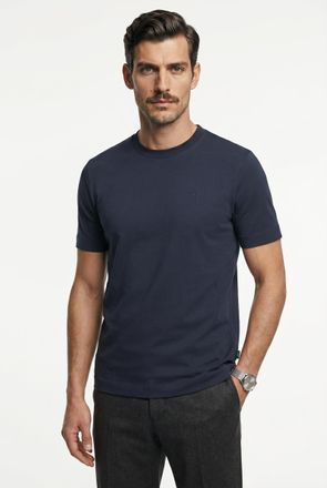 Joop T-Shirt JOOP Priamo, Herren, Gr. XXL, blau (dunkelblau), Single Jersey, Obermaterial: 100% Baumwolle, unifarben, regular fit normal, Rundhals, abgeste