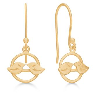 Frk. Lisberg Femme, Accessoires, Jaune, Taille: ONE Size Boucles doreilles symboliques Lovebird en Or