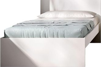PEGANE Lit adulte couchage 90X190 coloris blanc - Longueur 194 x Profondeur 95 x Hauteur 67 cm