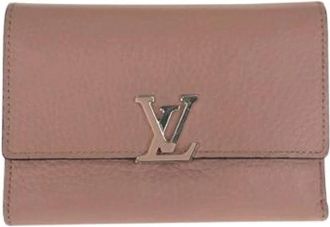 Louis Vuitton Portefeuille Capucines Compact Cuir doccasion - Femme - Pre-owned - Rose - Taille: ONE Size