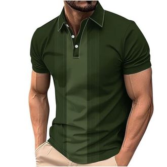 Generic T-shirt respirant d&eacute;contract&eacute; pour homme - Col rabattu - Confortable - Extensible - Polyvalent - L&eacute;ger - Manches courtes - Entra&icirc;nement en plein air, 