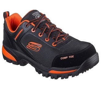 Skechers Bottes de Construction Galton Pending pour Homme, Noir/Orange, 40 EU, Noir/Orange, 41 EU