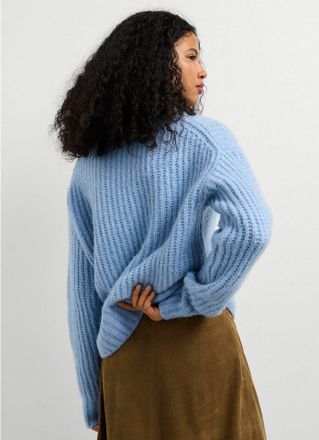 Pepe Jeans London Strickpullover ASHLEY CREW mit Rundhalsausschnitt, Materialmix